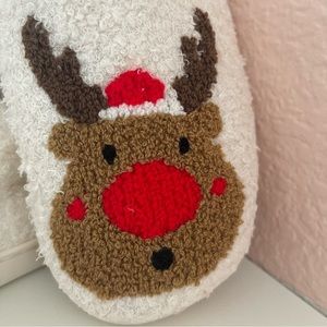 Shoes | Nwt Christmas Rudolph The Reindeer Fuzzy Slippers Warm Cozy ...